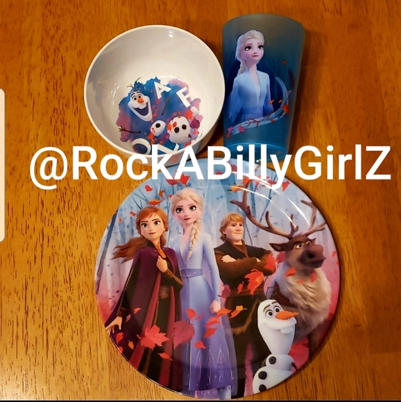 Disney | Dining | Disney 3pc Frozen 2 Plate Bowl Cup Kid Mealtime Set ...